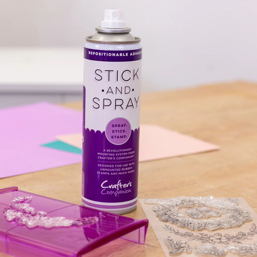 Crafters Companion Stick & Spray Craft Adhesive (Purple Lid)
