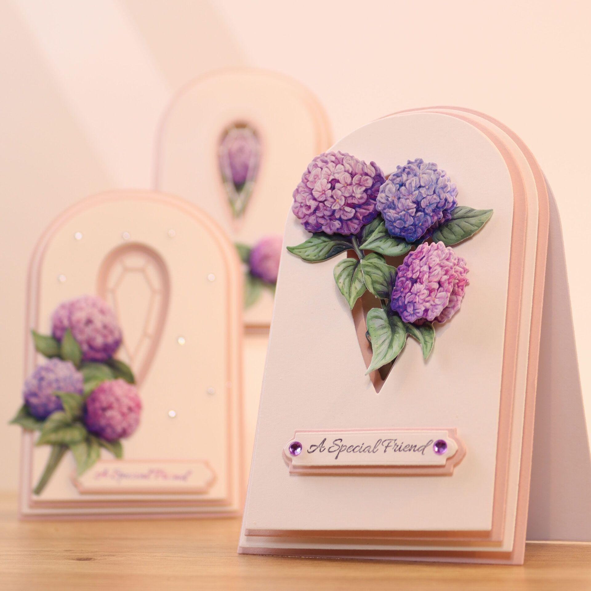 Clean & Simple Heartfelt Hydrangeas Cardmaking Kit - Carnation Crafts